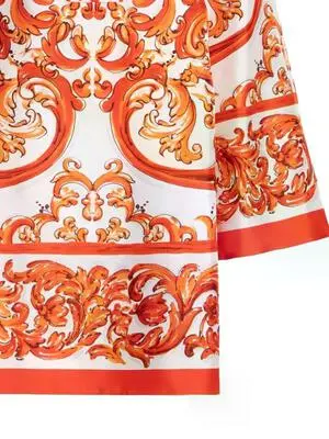 Dolce & Gabbana Baroque Print Silk-satin Tunic Midi Dress