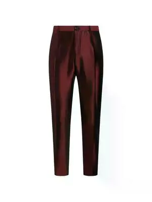Dolce & Gabbana Silk Shantung Trousers - Red