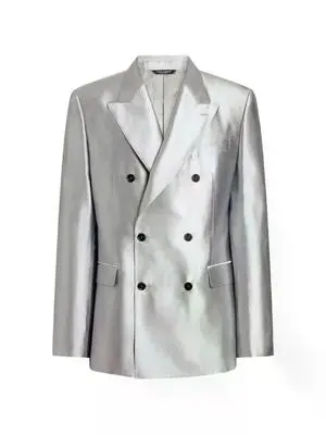 Dolce & Gabbana Sicilia Light Double-breasted Silk Shantung Jacket