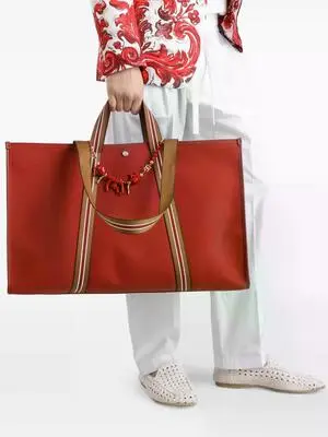 Dolce & Gabbana Canvas Essenza Shopping Bag With Calfskin Trim