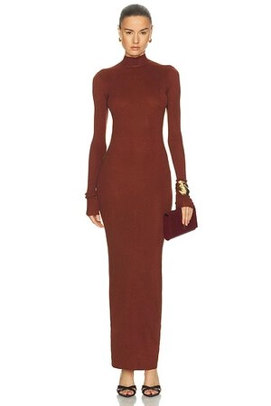 SAME Metallic Shimmer Mockneck Dress