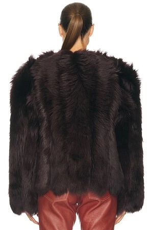 Chloé Silky Iron Lambskin Shearling Jacket