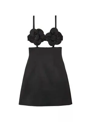 Marc Jacobs Daisy Appliqué Mini Dress - Black