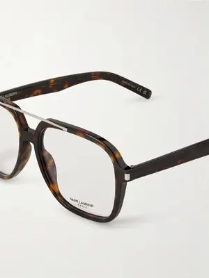 Saint Laurent Square-frame Acetate Glasses - Tortoiseshell
