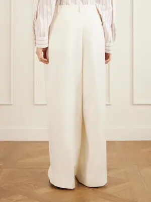 Calvin Klein Alexandra Pleated Wide-leg Wool Trousers