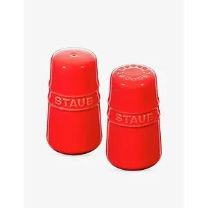 STAUB Brand-embossed Ceramic Salt And Pepper Shakers - Cherry