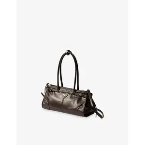 Prada Bonnie Medium Leather Handbag - Brown