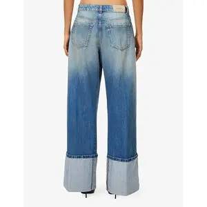 Givenchy Wide-leg Turn-up Denim Jeans - Medium Blue