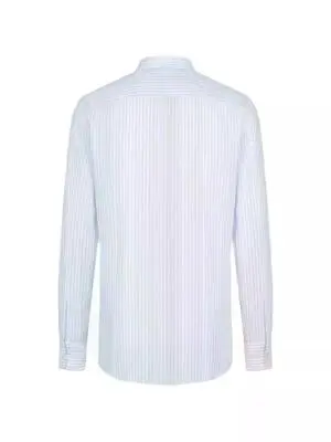 Stefano Ricci Striped Band-collar Shirt - Blue