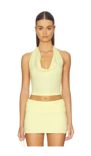 Frankies Bikinis X Jennie Briar Cloud Knit Halter Top - Yellow