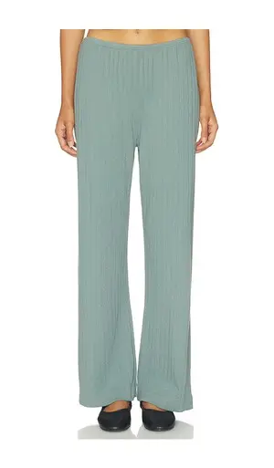 Donni. The Pointelle Simple Crop Pant - Sage