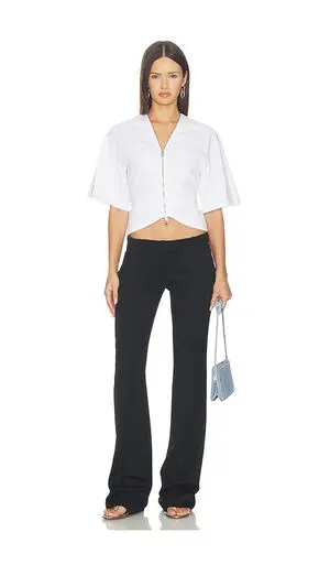 Alexander Wang Gathered T-shirt With Continuous Loop Zipper