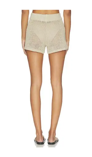 Enza Costa Linen Open Knit Short - Beige