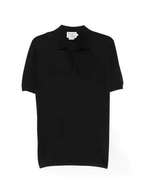 MC2 SAINT BARTH Half-button Polo-collar T-shirt - Black