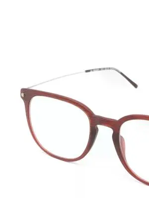 STEPPER EYEWEAR Wood-effect Square Frame Eyeglasses