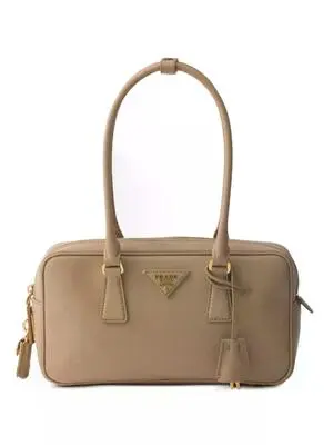 Prada Prada Small Saffiano Leather Top-Handle Bag Neutrals