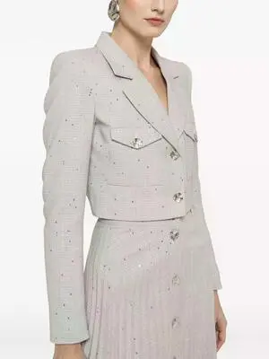 NISSA Sequin Embellished Cropped Blazer