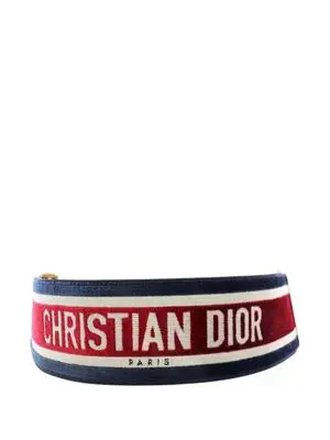 Dior 2021 Embroidered Canvas And Leather Wide Belt