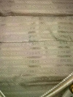Prada Vitello Daino Trimmed Canvas Canapa Logo Satchel