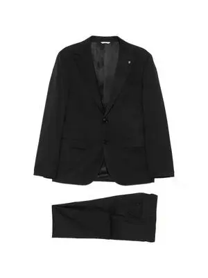 MANUEL RITZ Single-breasted Peak-lapels Suit - Black