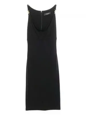 Versace Scoop Neck Sleeveless Maxi Dress With Shoulder Embellishment
