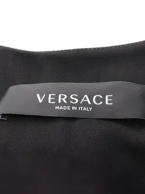 Versace Scoop Neck Sleeveless Maxi Dress With Shoulder Embellishment