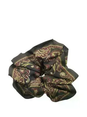 Saint Laurent Monogram Paisley Scrunchie - Black