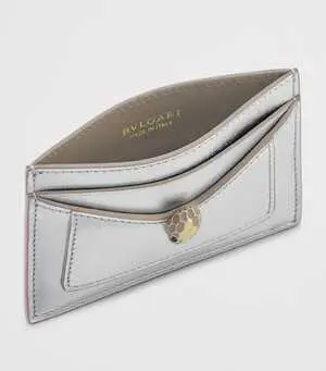 BVLGARI Metallic Leather Serpenti Forever Card Holder