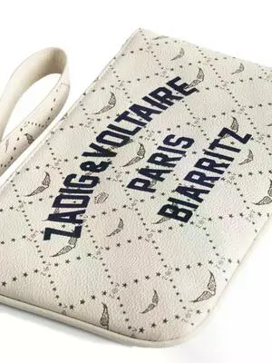 Zadig&Voltaire Logo Print Clutch Bag - Neutrals