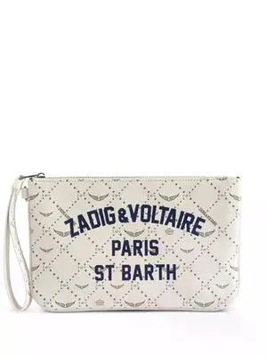 Zadig&Voltaire X St Barth Logo-print Clutch Bag - Neutrals