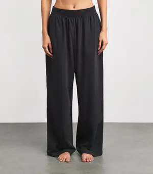 SKIMS Stretch-cotton Wide-leg Sweatpants