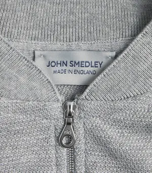 John Smedley Merino Wool Textured Zip-up Cardigan