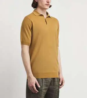 John Smedley Merino Wool Textured Polo Shirt