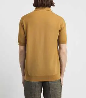 John Smedley Merino Wool Textured Polo Shirt