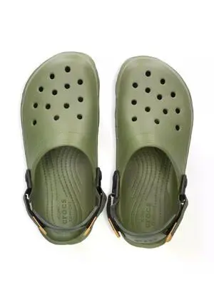 CROCS Perforated Touch-strap Mules - Green
