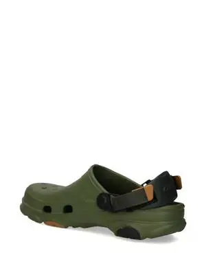 CROCS Perforated Touch-strap Mules - Green