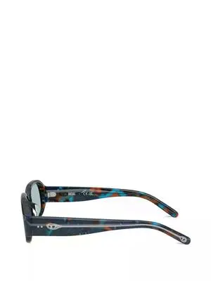DIESEL® Tortoiseshell-effect Rectangle-frame Sunglasses - Blue