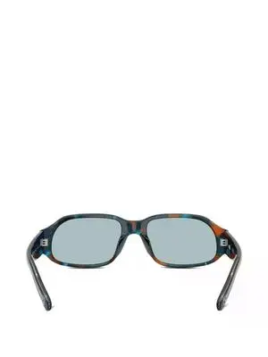 DIESEL® Tortoiseshell-effect Rectangle-frame Sunglasses - Blue