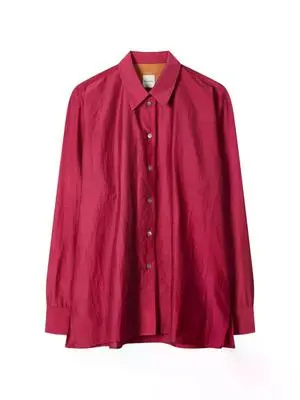 Paul Smith Long Sleeve Shirt With Slub Texture - Red