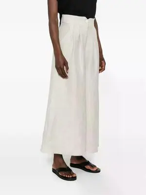 Dusan Herringbone Pattern Pleated Wide Leg Trousers