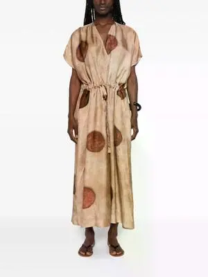 UMA WANG Acre Drawstring Maxi Dress