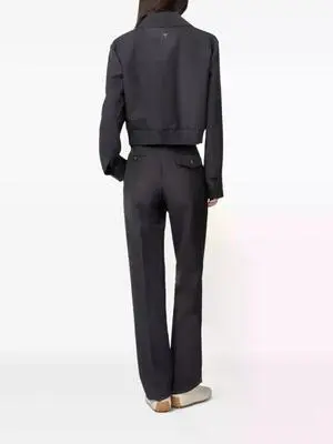 TOD'S Cropped Bomber Jacket With Leather Trim