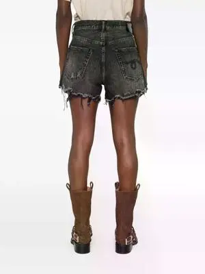 R13 Distressed Frayed-edge Denim Shorts