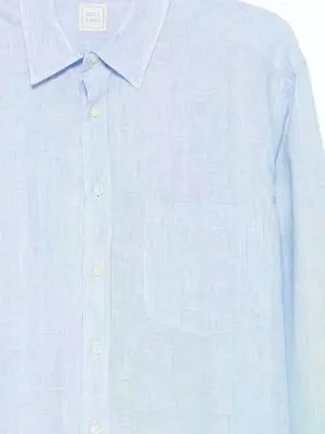 120% Lino Vertical-stripe Chest-pocket Shirt