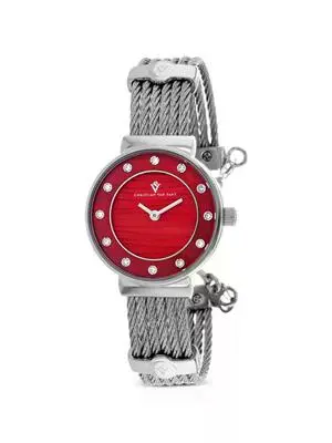 CHRISTIAN VAN SANT Dial Crystal-embellished Quartz Watch With Twisted Cable Strap - Red