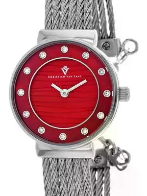 CHRISTIAN VAN SANT Dial Crystal-embellished Quartz Watch With Twisted Cable Strap
