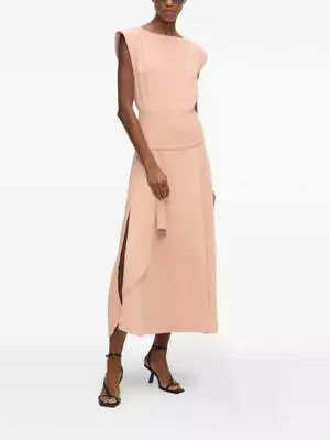 Karl Lagerfeld Draped Cap-sleeve Midi Dress