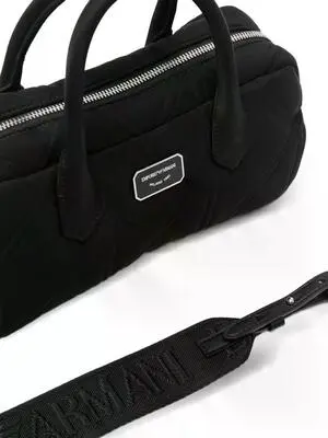 Emporio Armani Quilted Logo Plaque Tote Bag