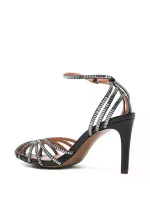 BIBI LOU Serabi Crystal Cage-strap Stiletto Sandals - Black