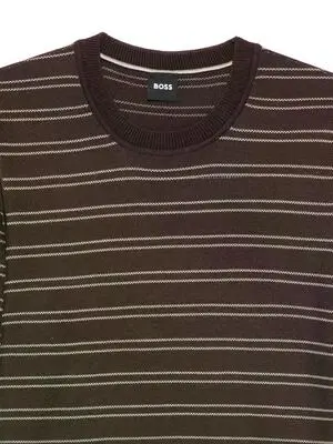 BOSS Horizontal-stripe Crew Neck Short-sleeved Sweater